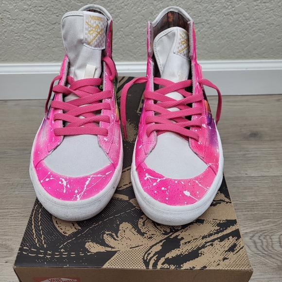 Vans | Shoes | Vans Sneakers Custom Painted Anime Mens 1 White Hightop ...
